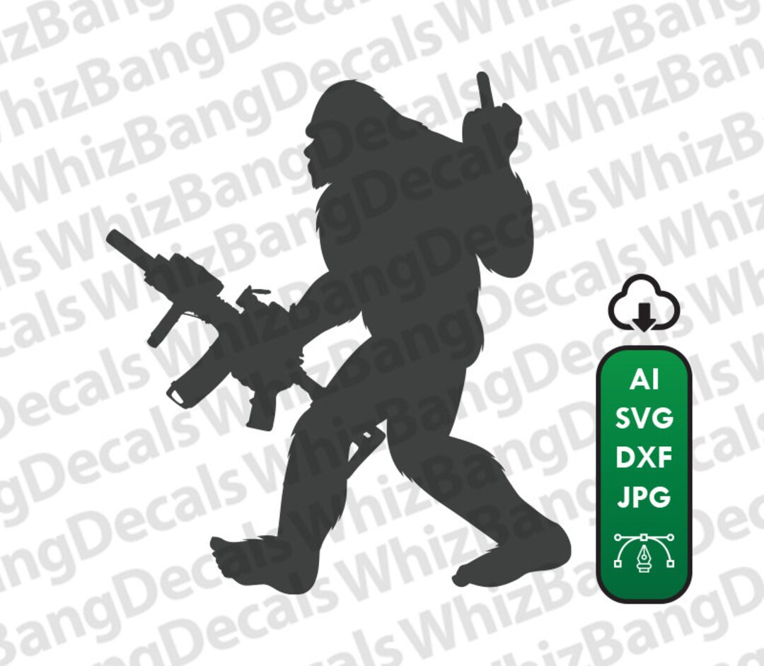 Bigfoot AR15 Svg | Sasquatch Gun Silhouette | Hunting / Tactical Cut ...