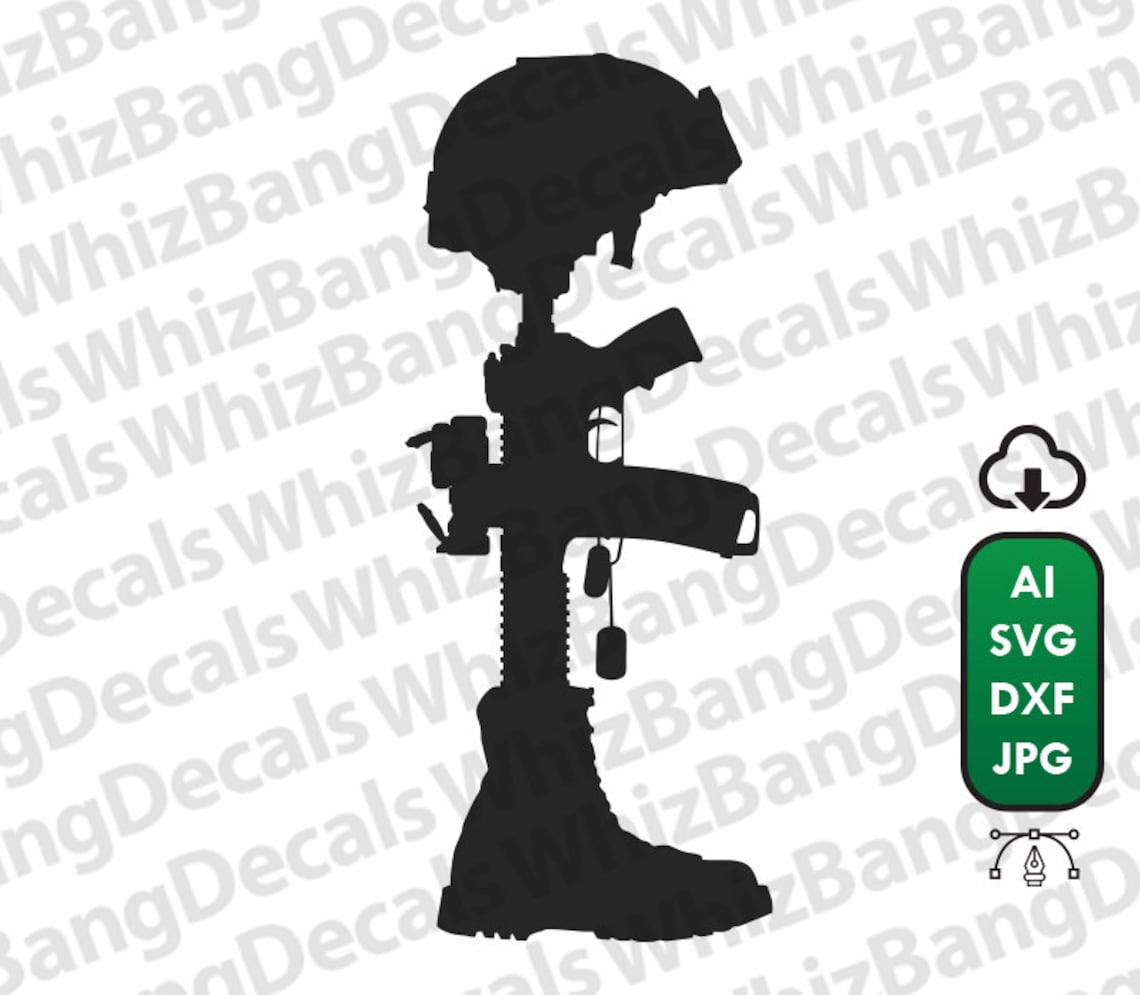 Battlefield Cross SVG | Fallen Soldier Memorial Cut File | Cricut ...