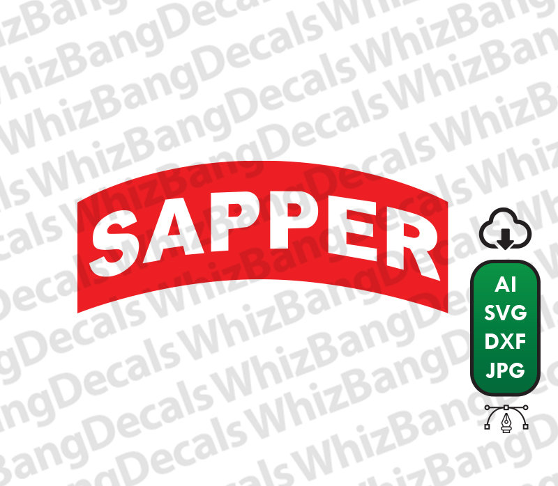 Sapper Tab Digital Download Patriot Engineer US Army Combat Svg Dxf Ai ...