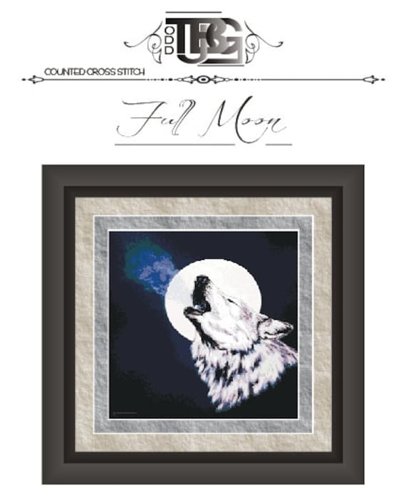 Full Moon. Counted Cross Stitch Pattern | Etsy