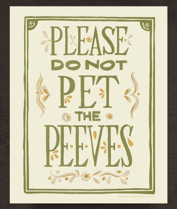 Please Do Not Pet the Peeves Mini-print - Etsy