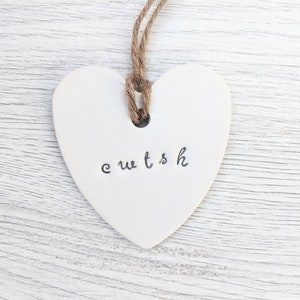 CWTCH Clay Heart, Star Cwtsh WELSH Home Decoration Handcrafted Partner ...