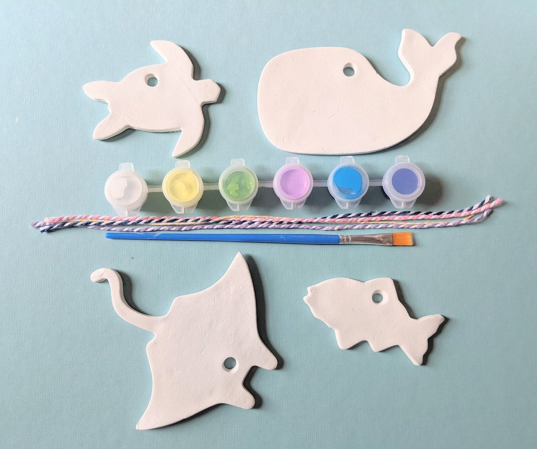 Paint Your Own Under the SEA Clay Decorations LETTERBOX Gift for Kids ...