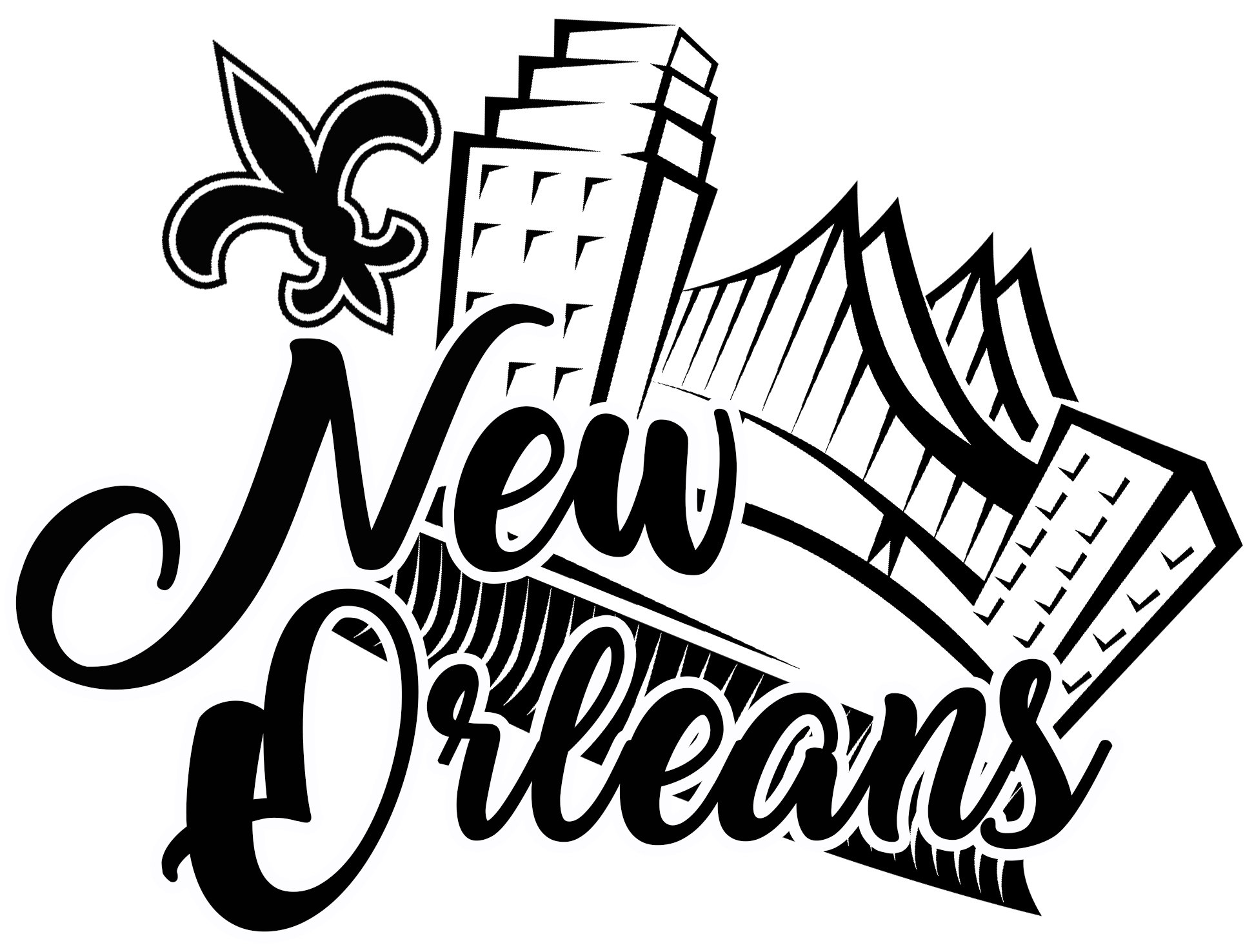New Orleans NOLA Skyline Cutting Files SVG & PNG - Etsy