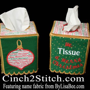 Holiday Tissue Box Cover - in the Hoop - Machine Embroidery Design ...