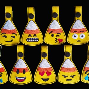 Halloween Candy Corn Emoji Snap Tab / Key Fob - Trick or Treat Gifts ...
