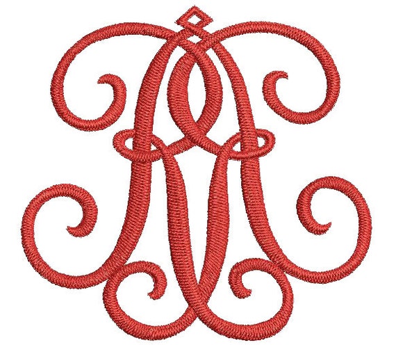 RR Double Initial Monogram Machine Embroidery Design Download | Etsy