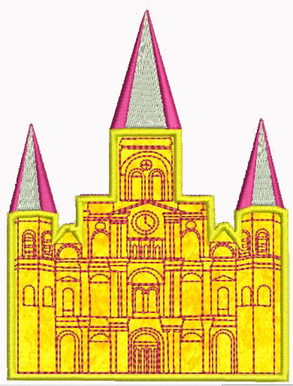 St. Louis Cathedral (castle) Applique Machine Embroidery Design ...