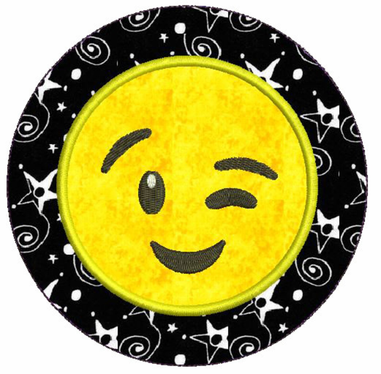 Emoji Coasters - Recycled Cds - 100% in the Hoop - Machine Embroidery ...