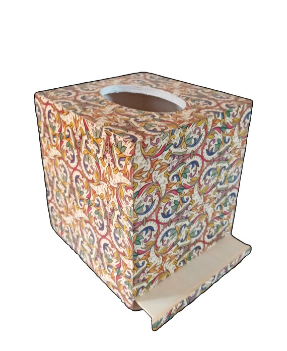Beautiful Decoupage Wood Tissue Box Cover With Bottom Jewel | Etsy