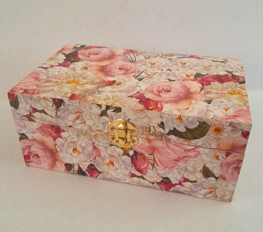 Beautiful Decoupage Wood Keepsake Box, Jewelry Box, Trinket Box With ...