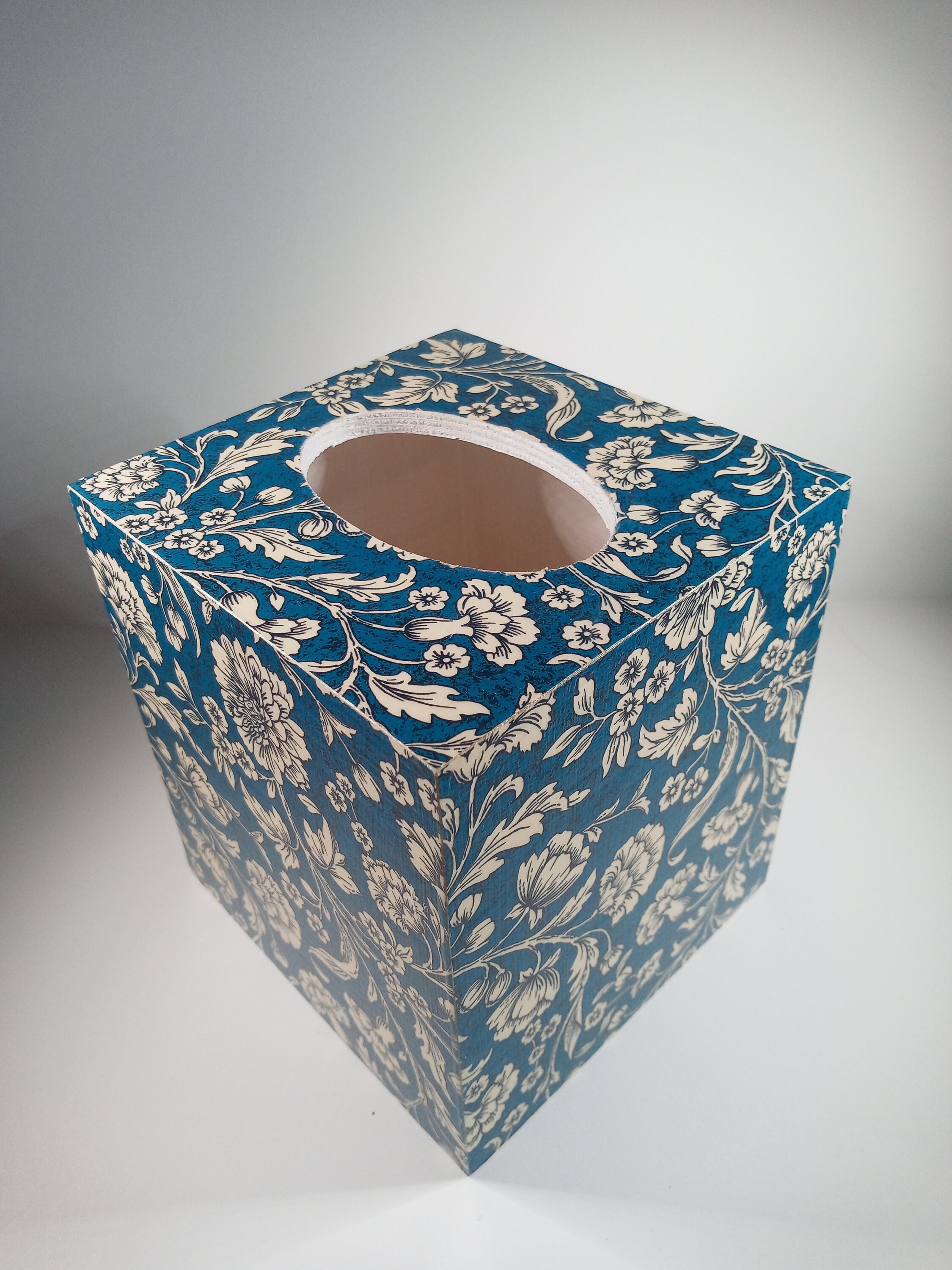 Beautiful Decoupage Wood Tissue Box Cover With Blue | Etsy