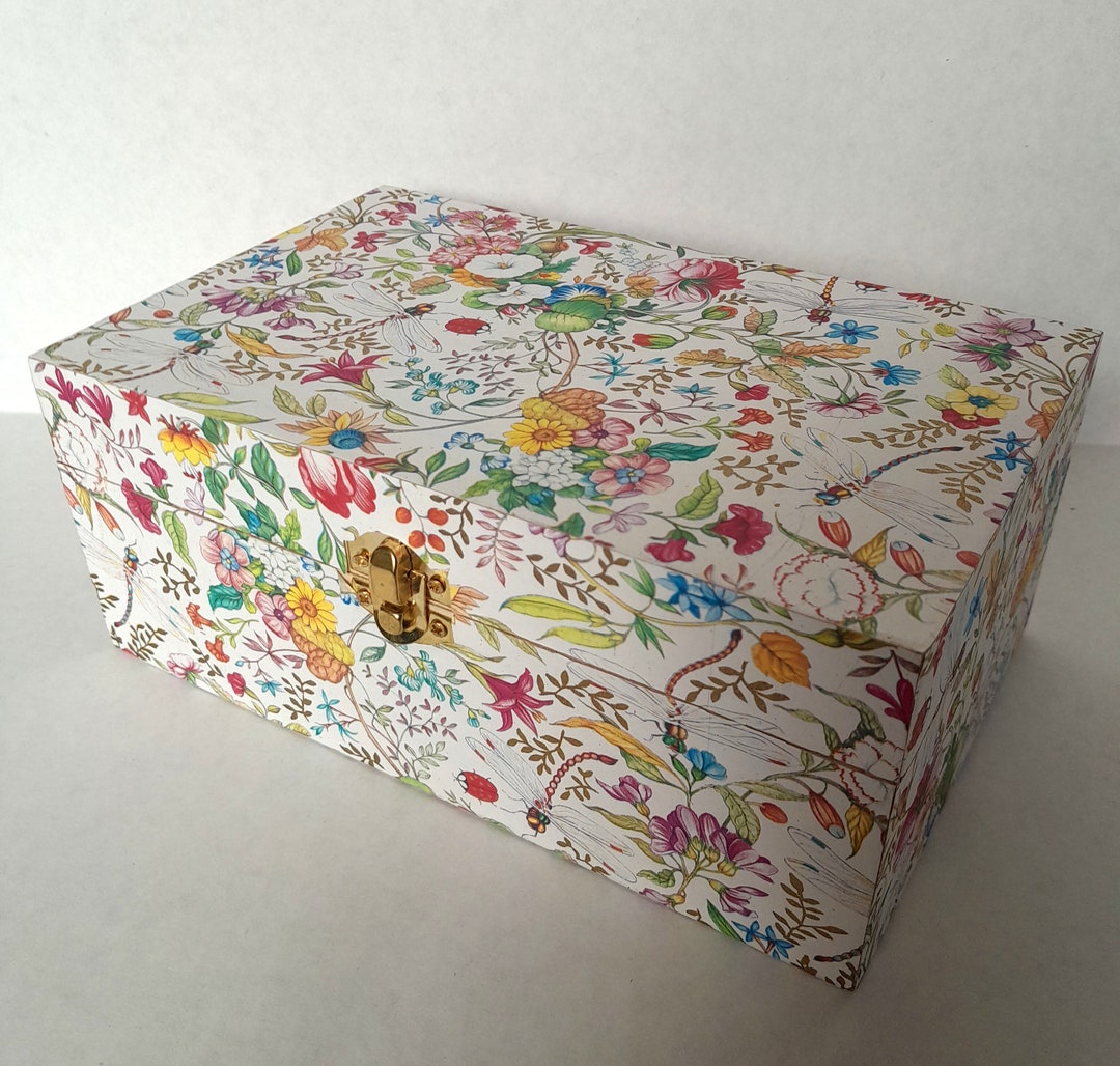 Beautiful Decoupage Wood Keepsake Box, Jewelry Box, Trinket Box With ...