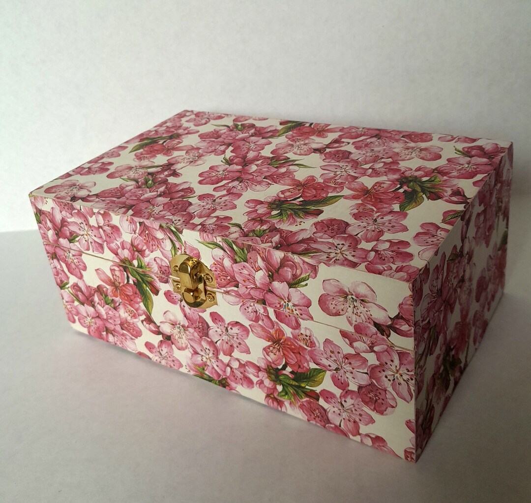 Beautiful Decoupage Wood Keepsake Box, Jewelry Box, Trinket Box With ...