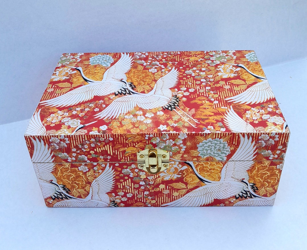 Beautiful Decoupage Wood Keepsake Box, Jewelry Box, Trinket Box Kimono ...
