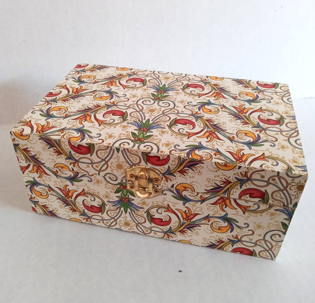 Beautiful Decoupage Wood Keepsake Box, Jewelry Box, Trinket Box With ...