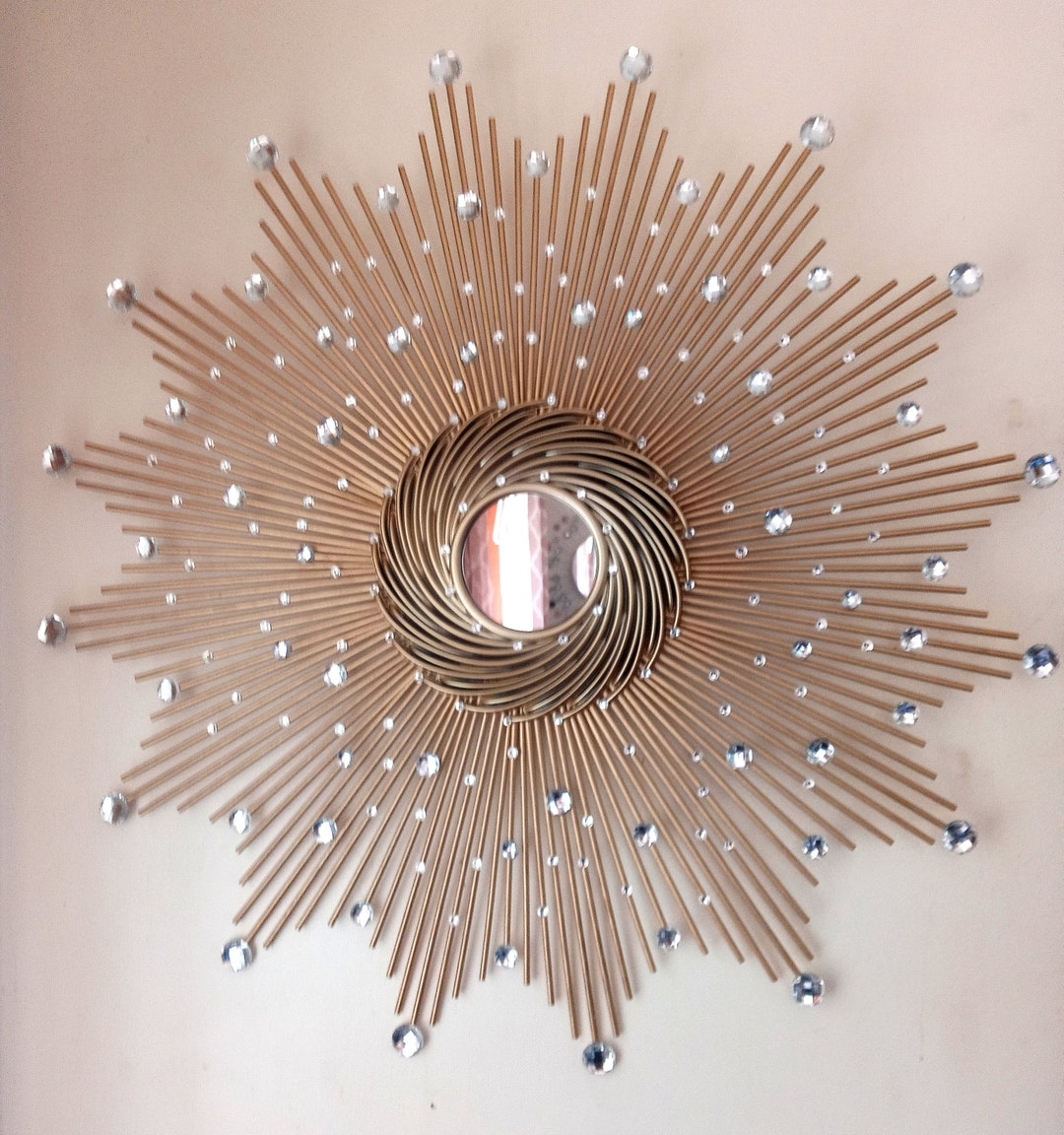 Gorgeous Gold 30 Glam Sunburst Mirror, Starburst Mirror, Jeweled Mirror ...