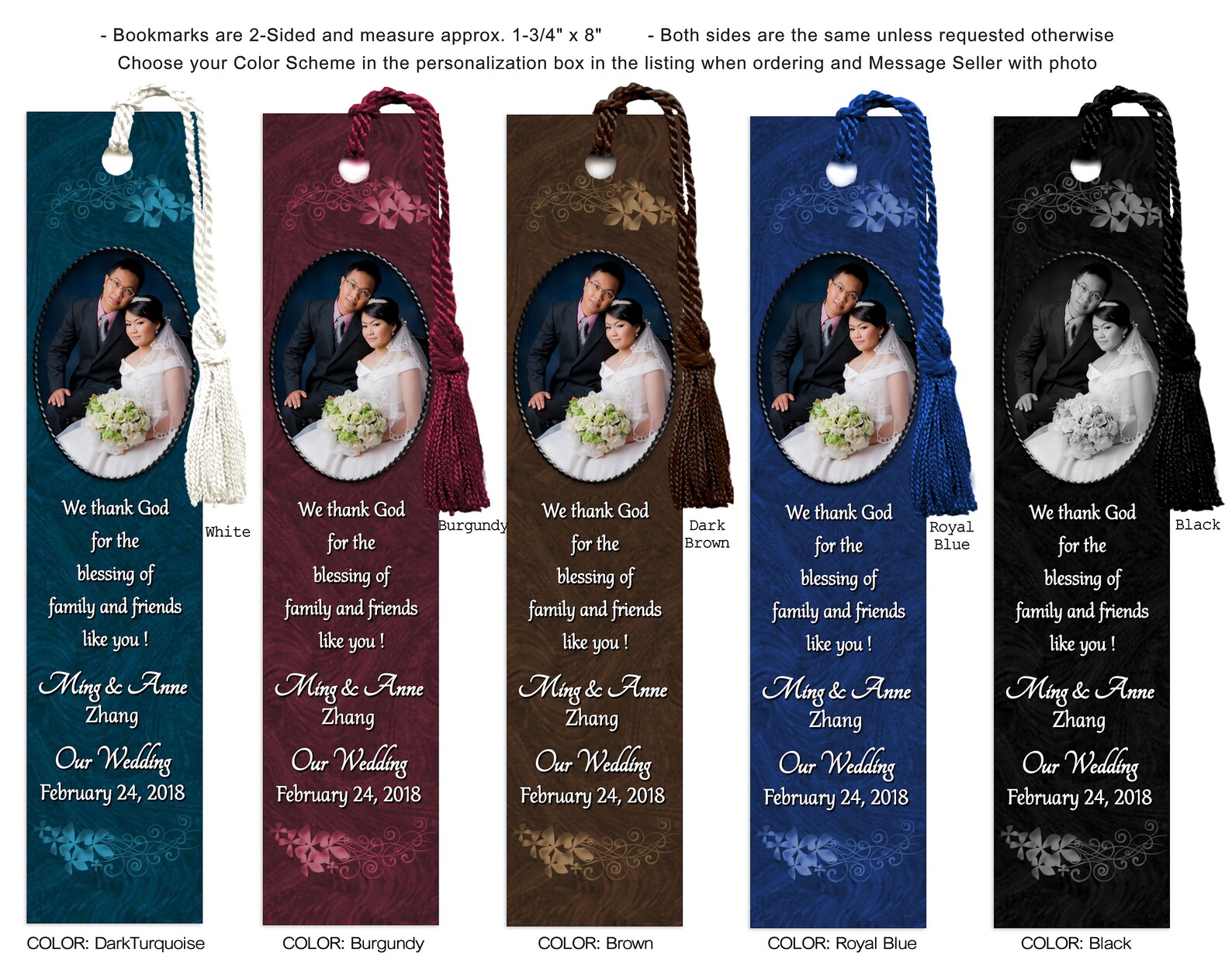 Wedding Bookmark Favors Photo Bookmarks Custom Bookmark - Etsy