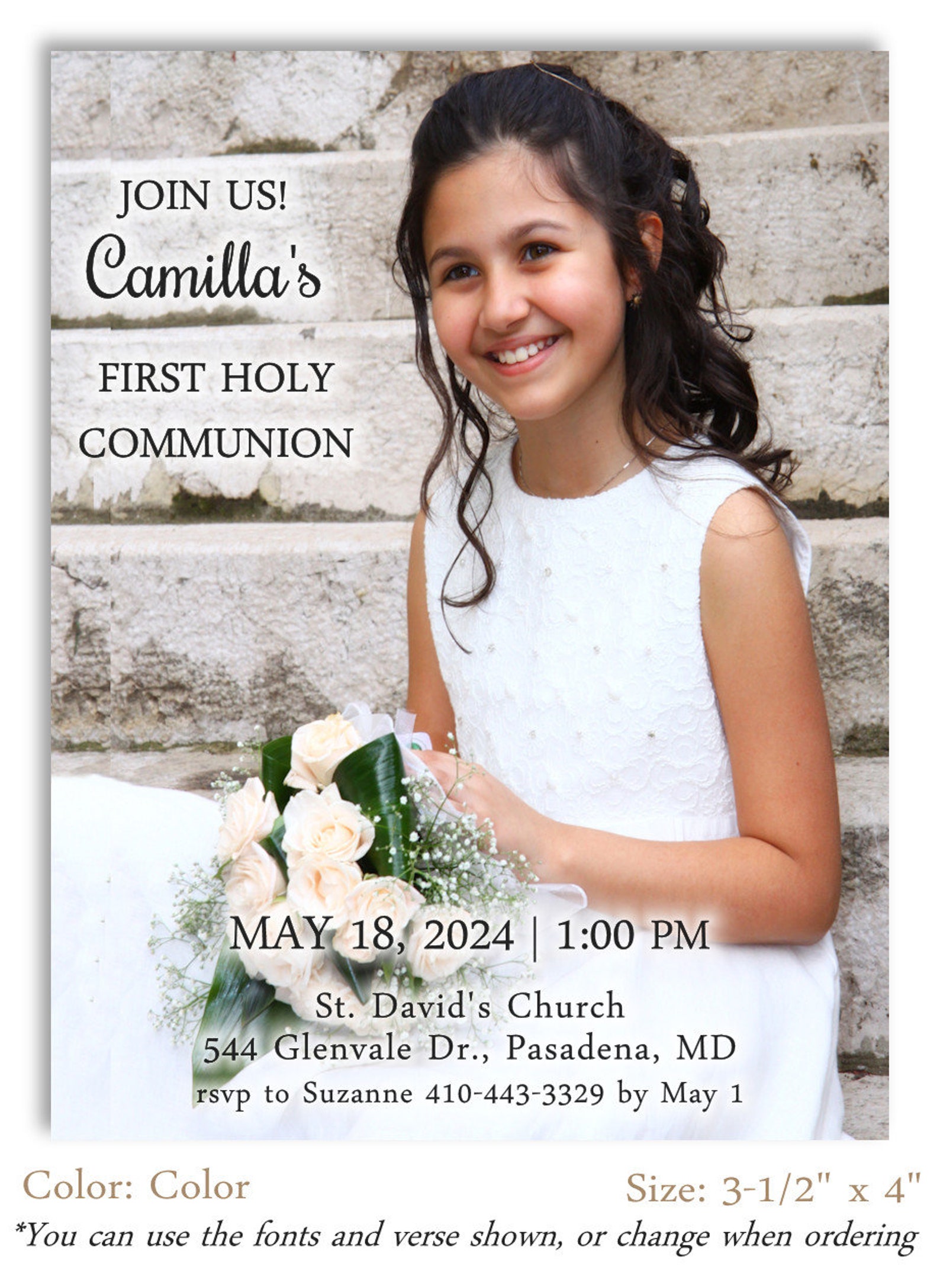 Holy Communion Photo Magnet, Invitation, Save the Date, Thank You ...