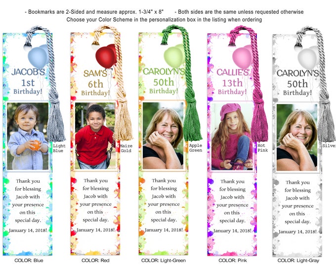 Personalized Laminated Custom Birthday Photo Bookmark book | Etsy