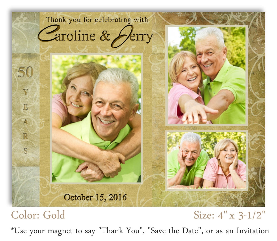 Anniversary Photo Magnet, Invitation, Save the Date, Thank You, Party ...