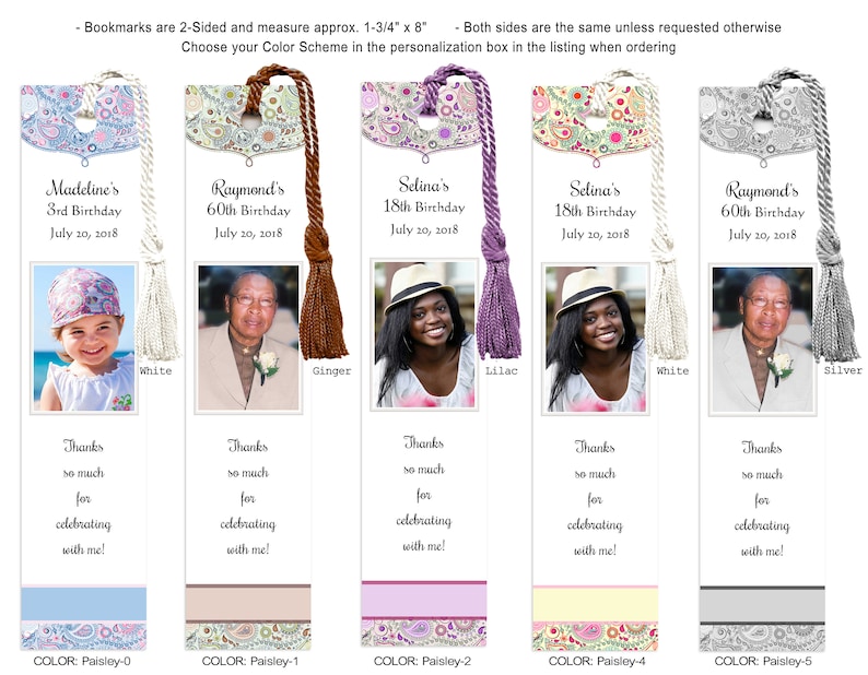 Birthday Photo Bookmark book Marks Personalized Laminated - Etsy