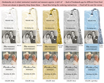 Anniversary Custom Bookmark Favor, Photo Bookmarks, 25th, 50th ...