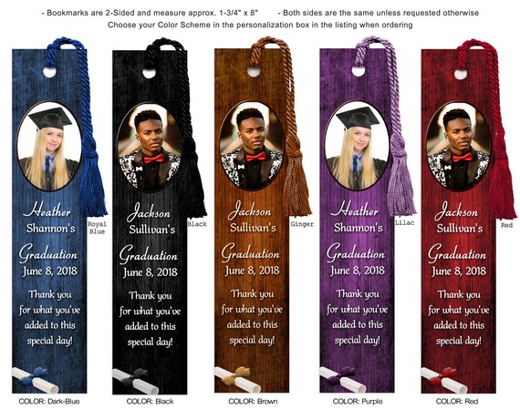 Personalized Laminated Custom Graduation Photo Bookmark book | Etsy