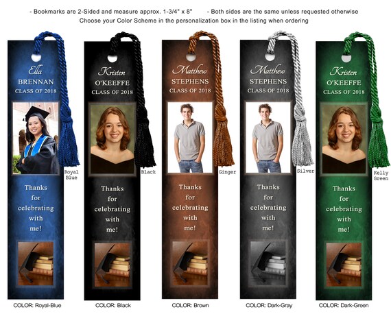 Personalized Laminated Custom Graduation Photo Bookmark book - Etsy