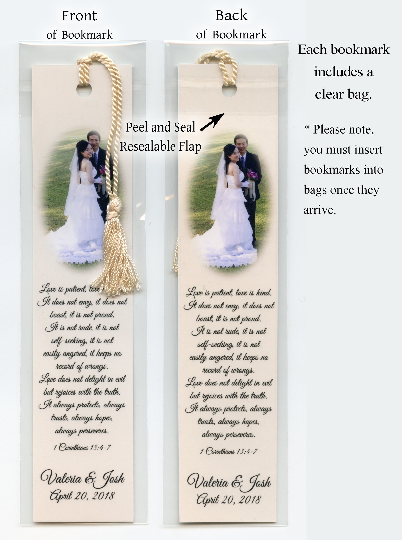 Wedding Bookmark Favors Photo Bookmarks Custom Bookmark - Etsy