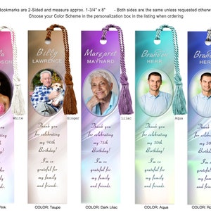 Birthday Bookmark Custom Bookmark Photo Bookmark BPB7 - Etsy