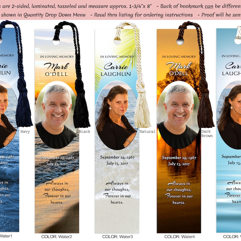 Memorial Bookmark - Etsy