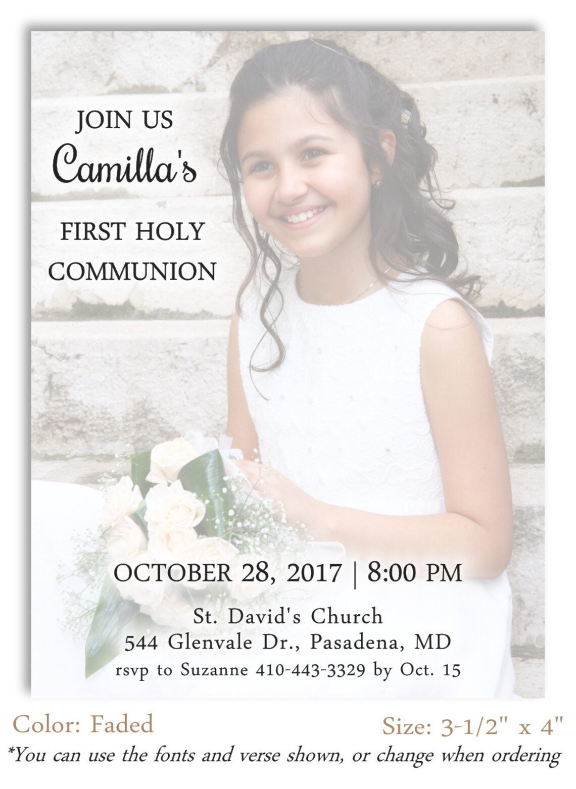 Holy Communion Photo Magnet, Invitation, Save the Date, Thank You ...