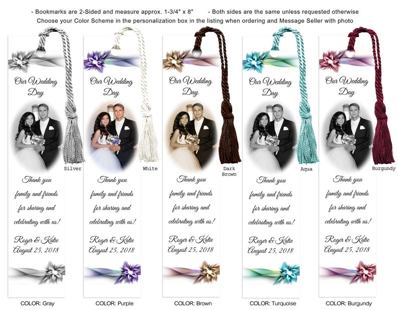 Wedding Bookmark Favors Photo Bookmarks Custom Bookmark | Etsy