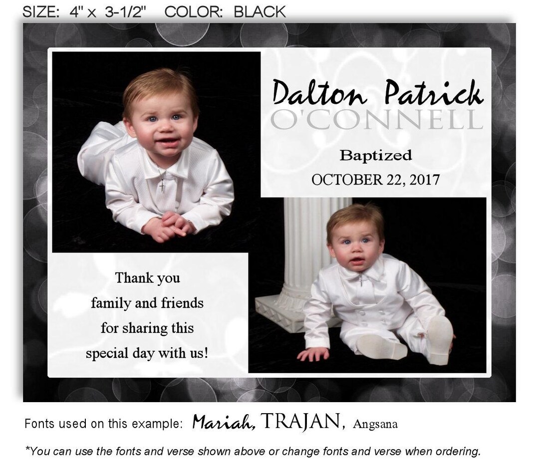 Baptism, Christening, Dedication Photo Magnet, Invitation, Save the ...
