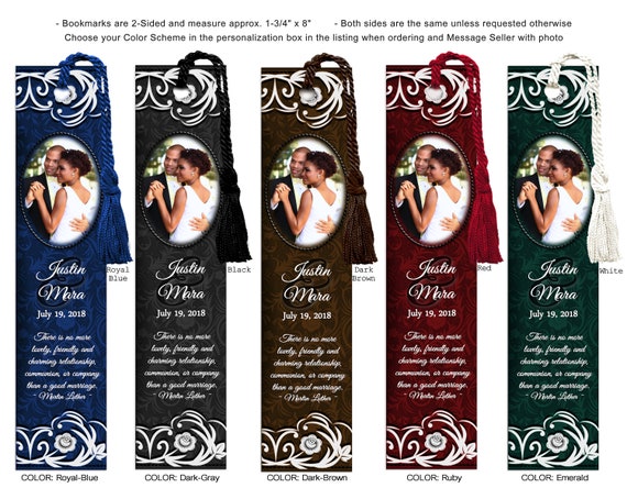 Wedding Bookmark Favors Photo Bookmarks Custom Bookmark | Etsy