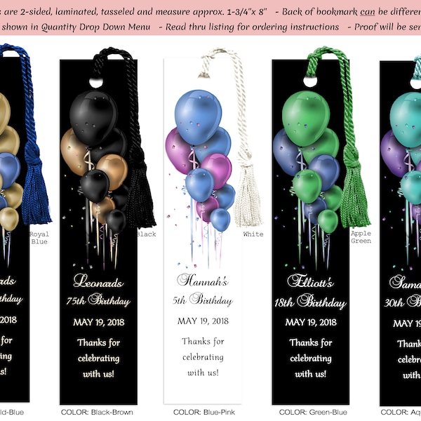 Party Favor Bookmark - Etsy