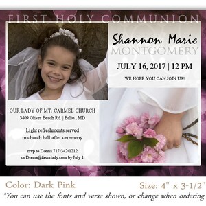Holy Communion Photo Magnet, Invitation, Save the Date, Thank You ...