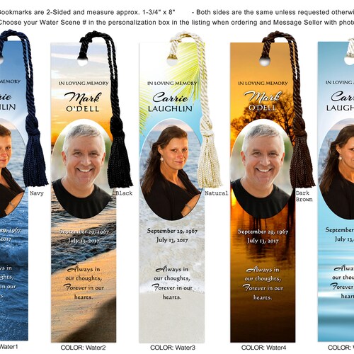 Personalized Memorial Bookmarks Funeral Favors Custom - Etsy