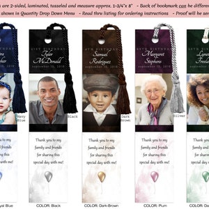 Personalized Laminated Custom Birthday Photo Bookmark (book Marks ...