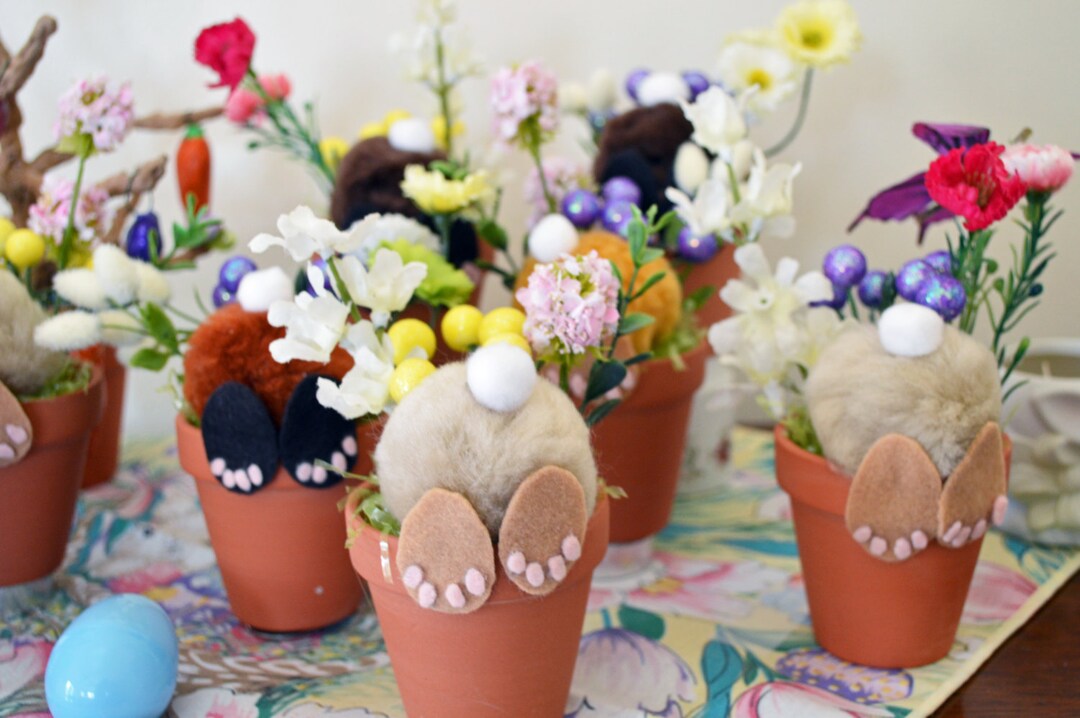 Easter Bunny Flower Pot, Table Decoration, Easter Decor, Ready to Ship ...