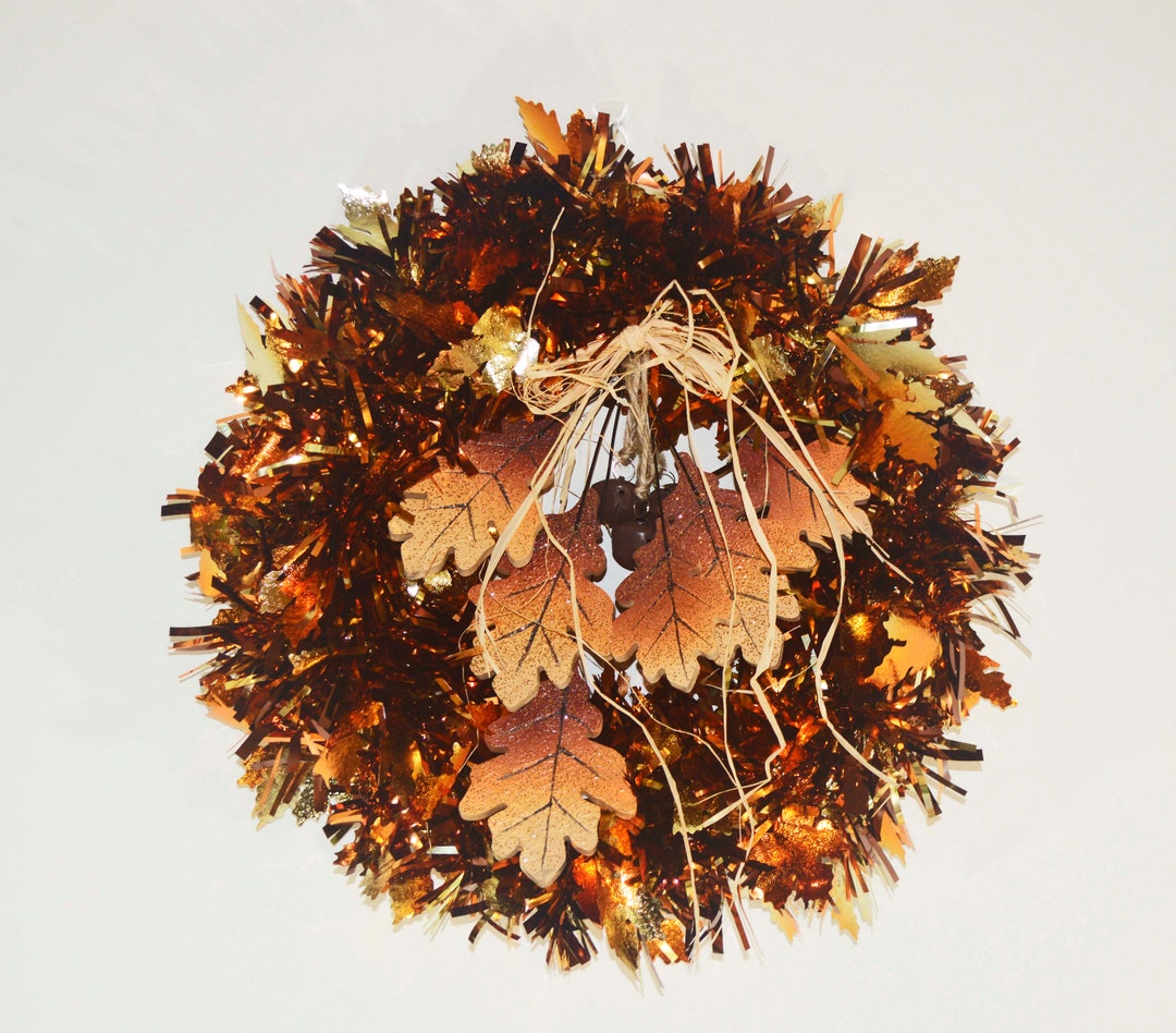 Fall Tinsel Wreath, Front Door Wreath - Etsy