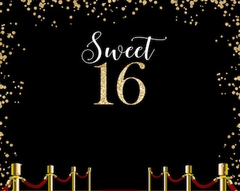 Sweet 16 Backdrop - Etsy