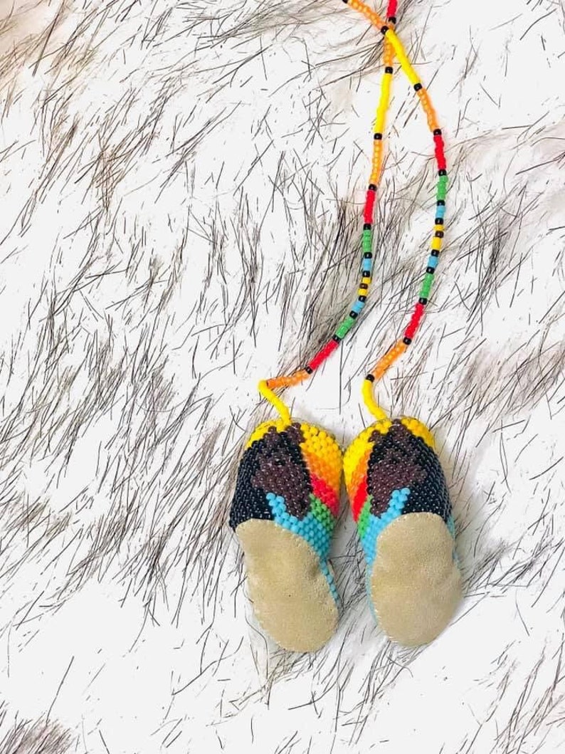 Custom Medicine Moccasin Mirror Charms - Etsy