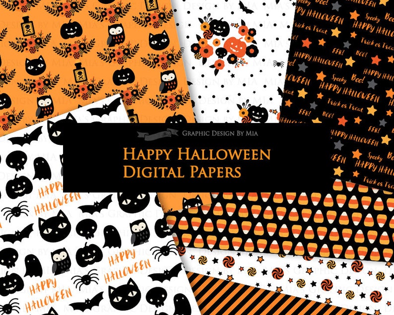Halloween Clipart, Halloween Digital Paper, Fall Digital, Autumn ...