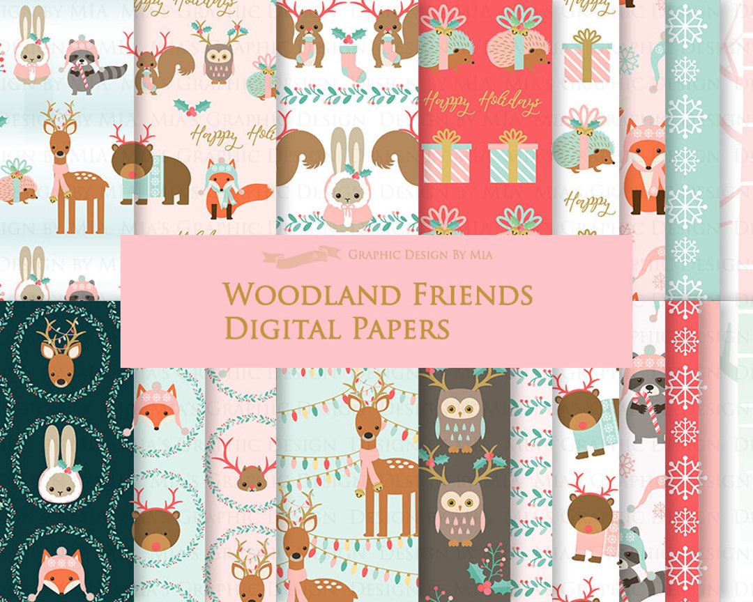 Woodland Friends, Happy Holidays, Christmas, Winter Woodland, Animal ...