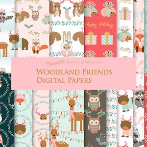 Woodland Friends, Happy Holidays, Christmas, Winter Woodland, Animal ...
