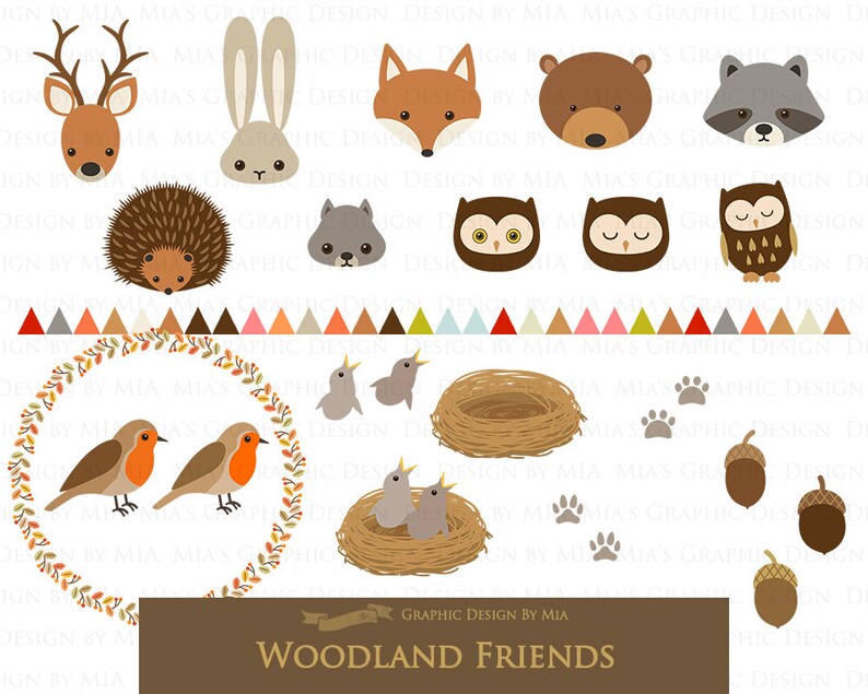 Woodland Friends, Woodland Animals, Forest Friends, Woodland Digital ...