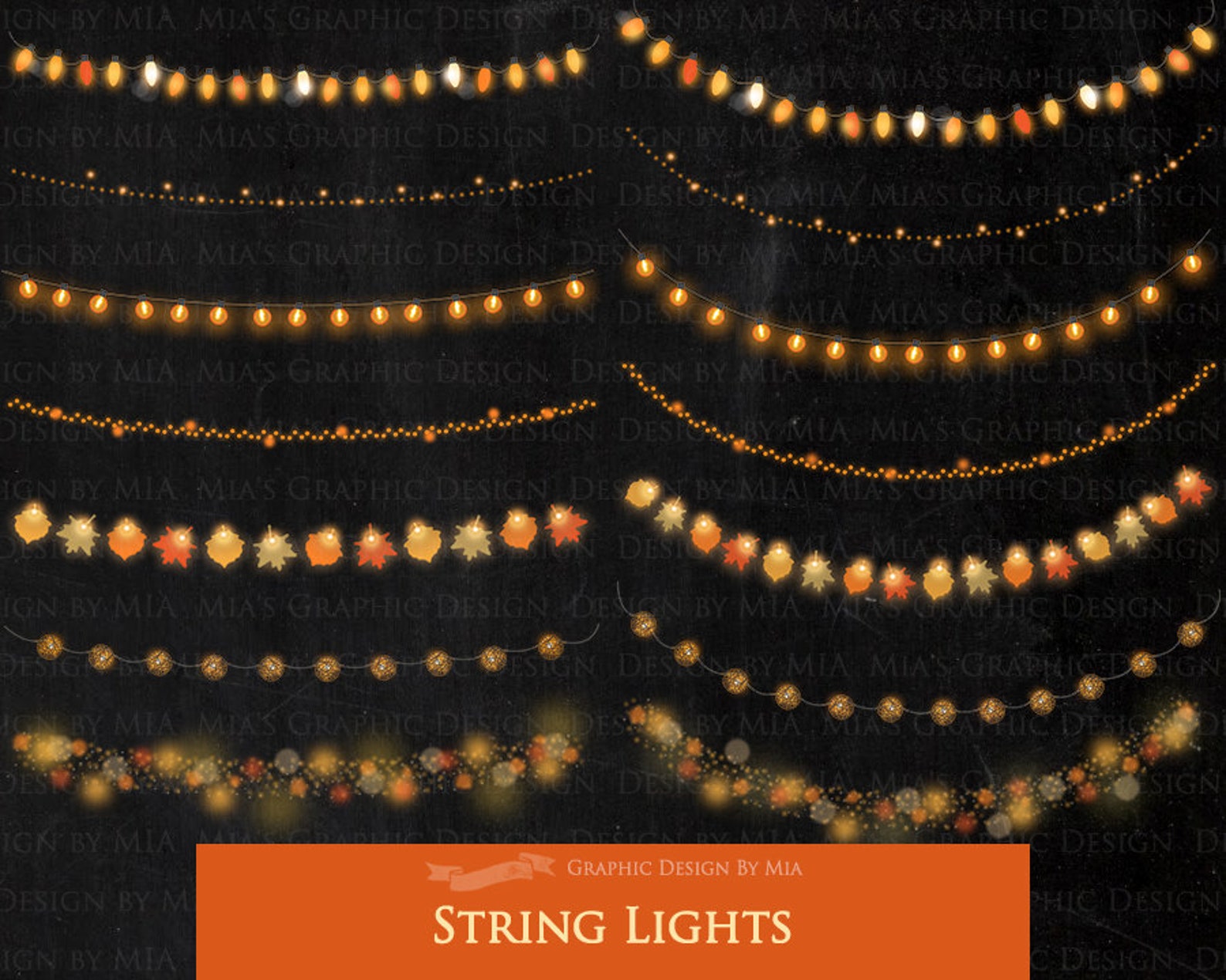 String Lights Clipart Fairy Lights Clipart Party Lights - Etsy