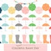 Rain Clipart, Rain Boots, Umbrella, Rain Images, Raindrop, Clouds ...